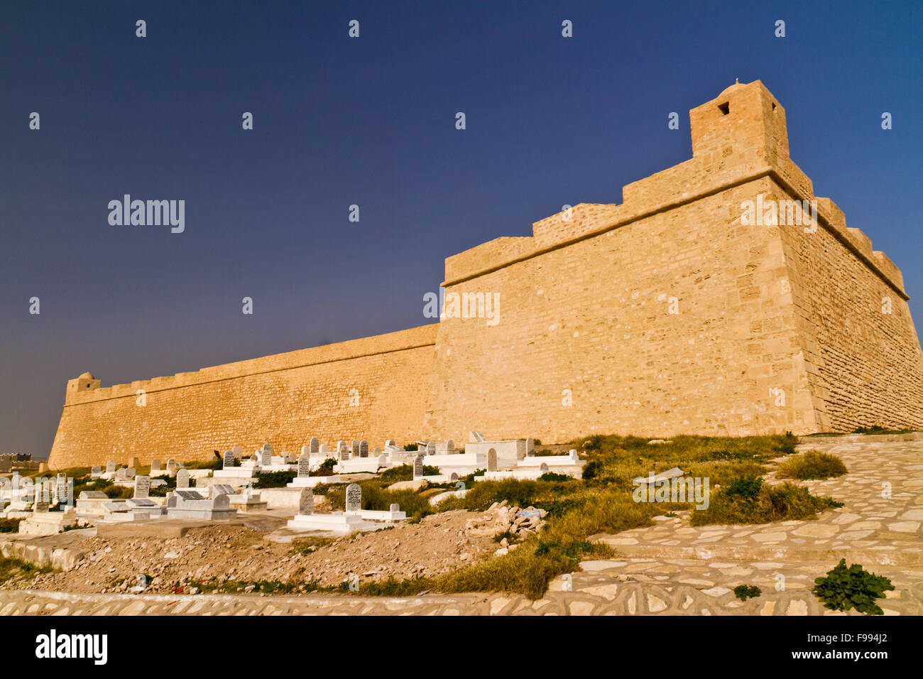 Ribat - arabic fortification and cemetery in Mahdia - seaside town in ...