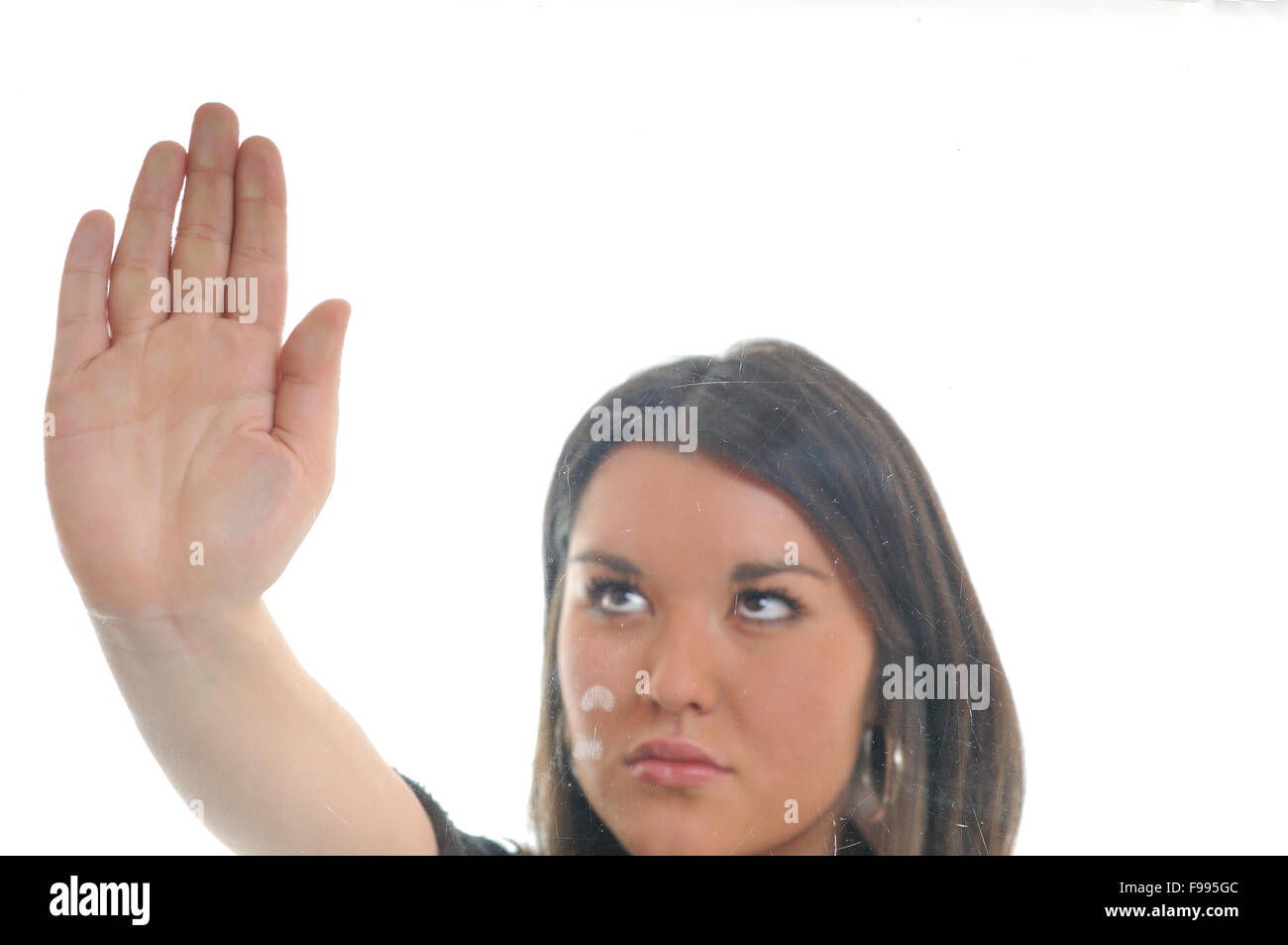 woman hand screen isolated one hand finger Stock Photo - Alamy