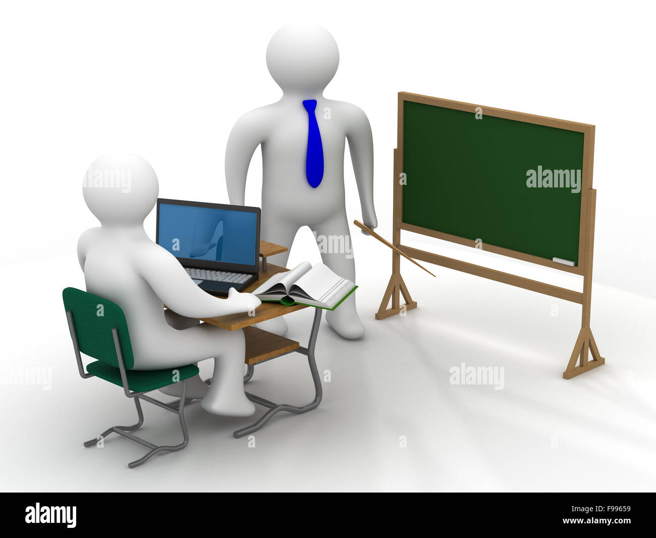 Lesson in a school class. Isolated 3D image Stock Photo - Alamy