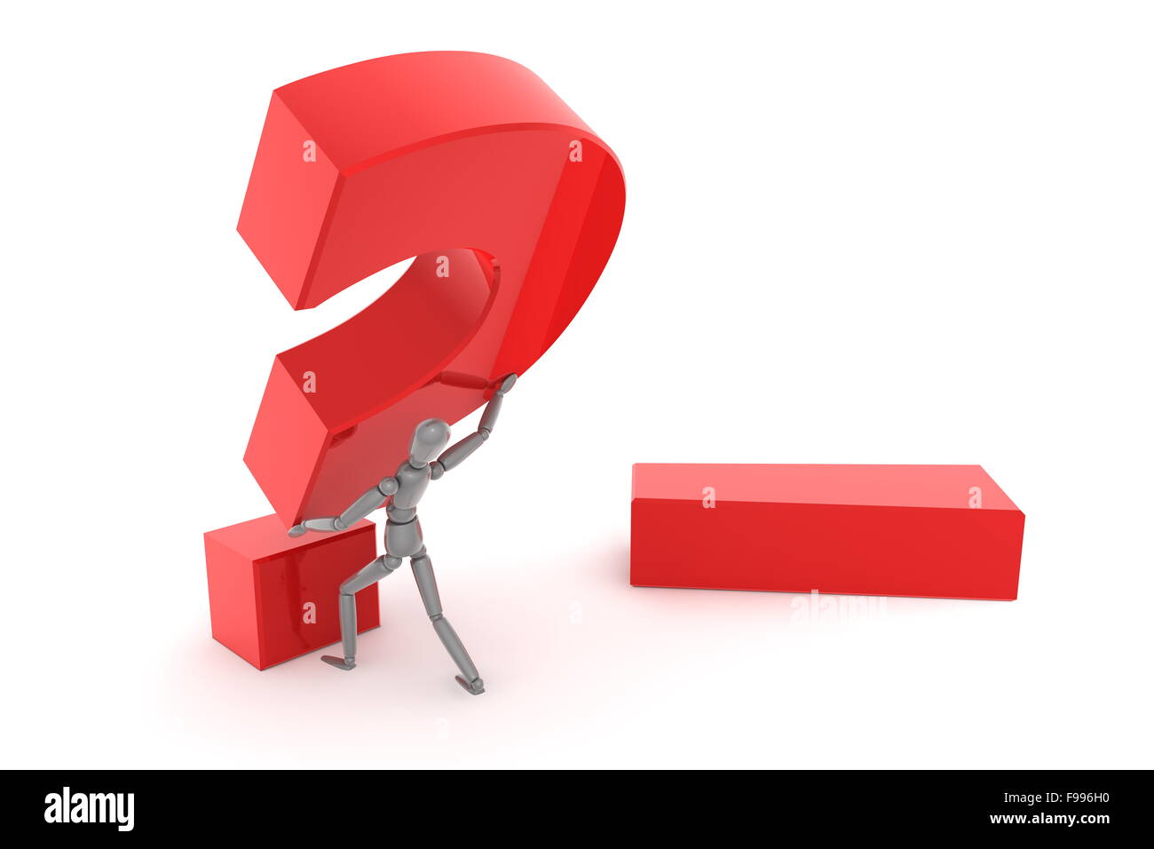 Replacing a Exclamation Mark by a Question Mark Stock Photo - Alamy