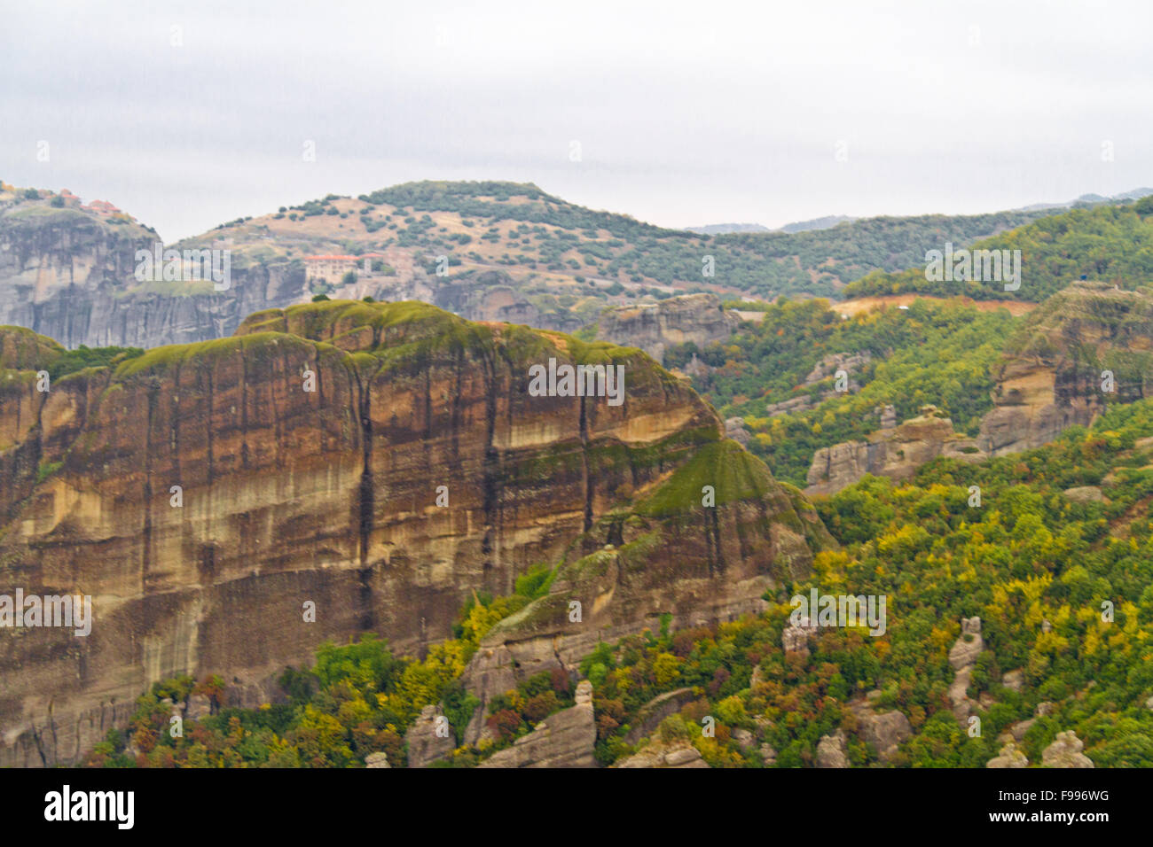 Meteora cliffs and monasteries Stock Photo - Alamy