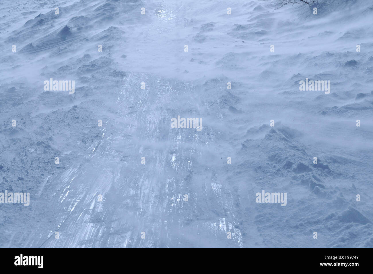 beautiful winter season landscape with ice snow and hard winds Stock ...