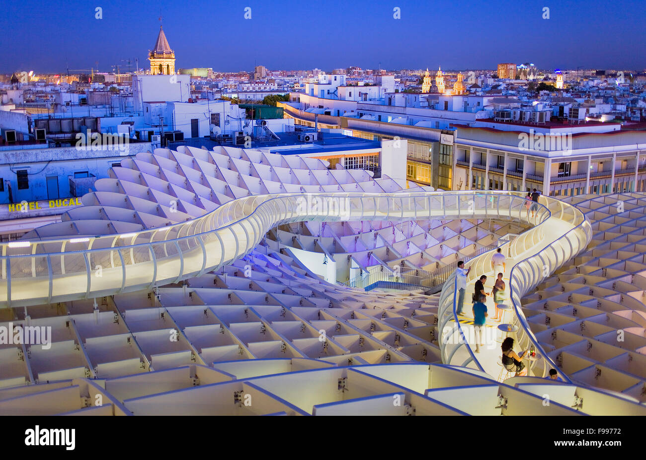 Structure and walkways on top of Metrosol Parasol, in Plaza de la ...