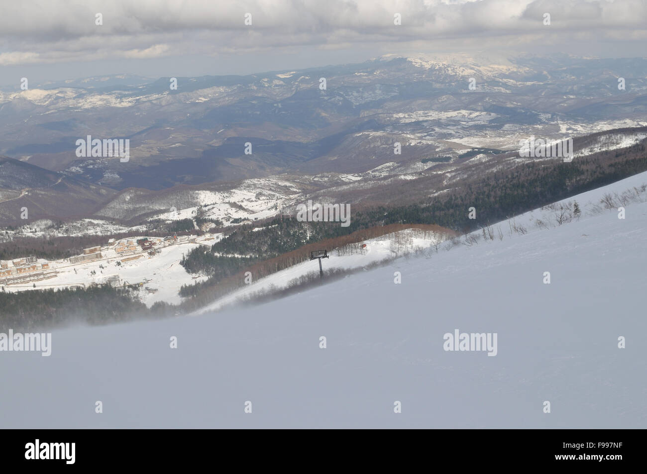 beautiful winter season landscape with ice snow and hard winds Stock ...