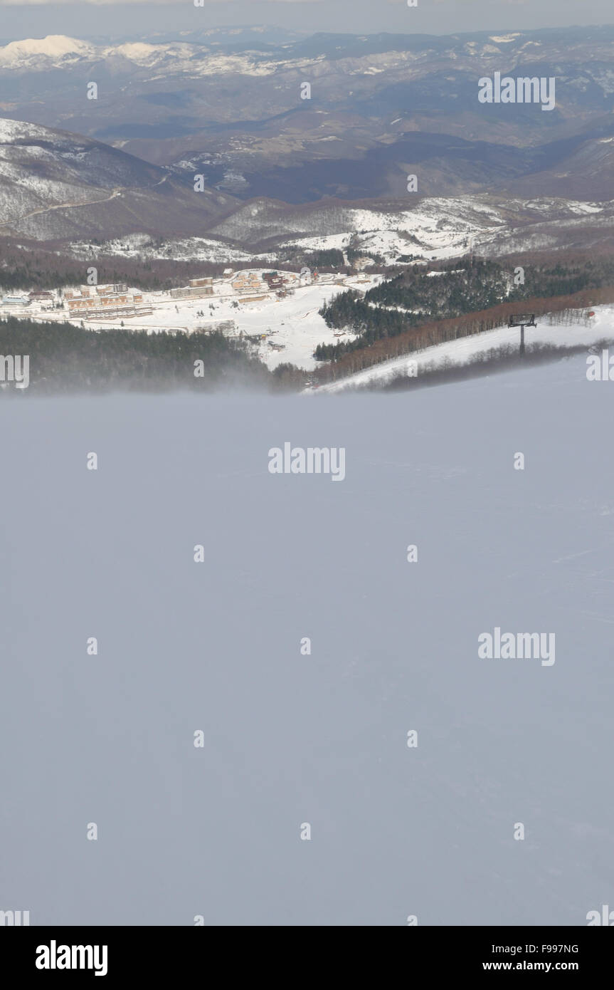 beautiful winter season landscape with ice snow and hard winds Stock ...