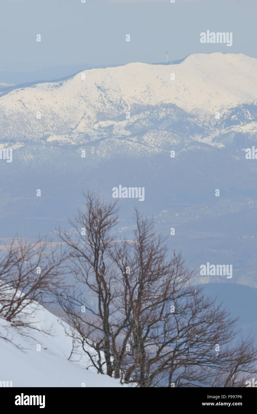 beautiful winter season landscape with ice snow and hard winds Stock ...