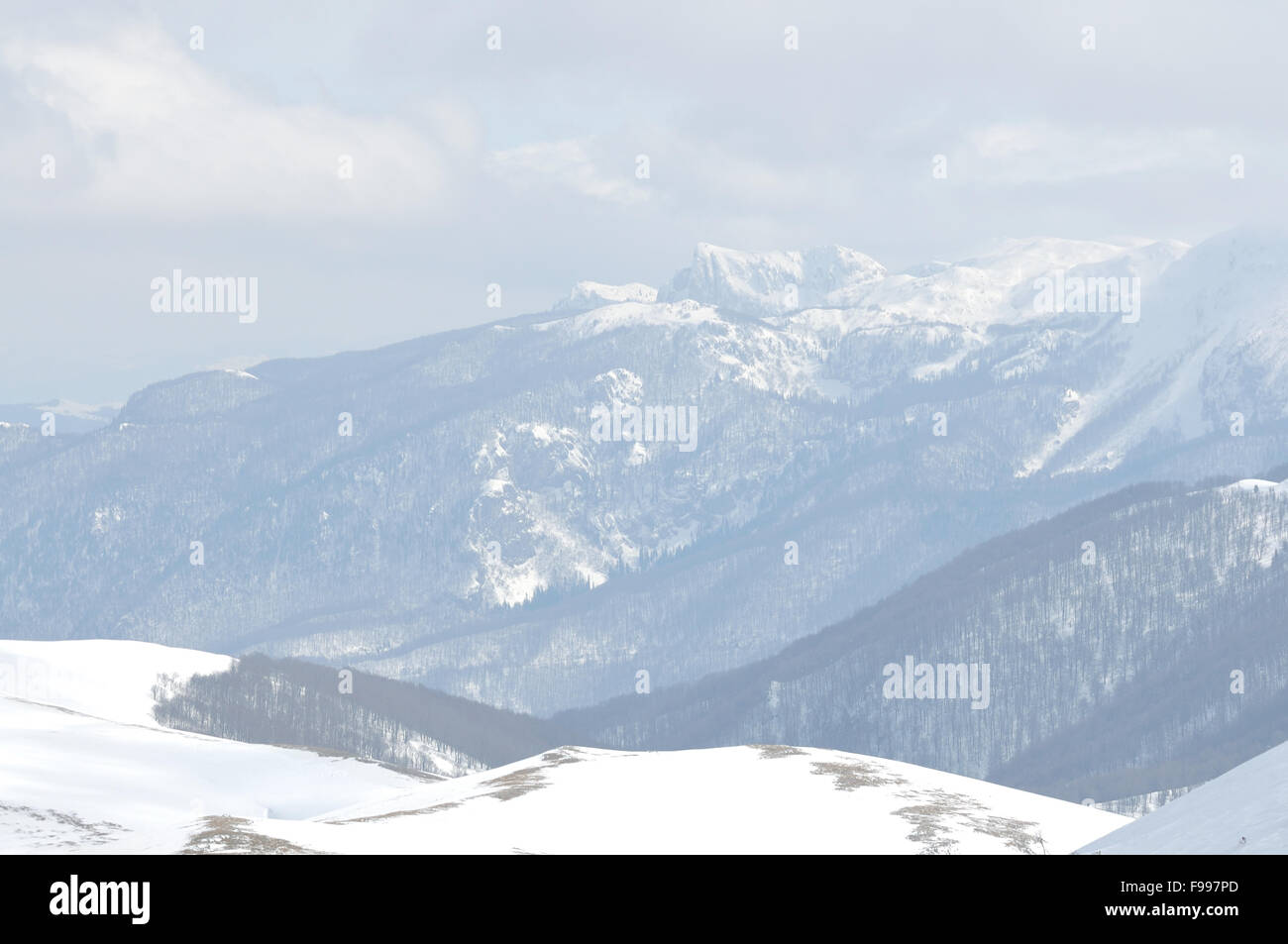 beautiful winter season landscape with ice snow and hard winds Stock ...