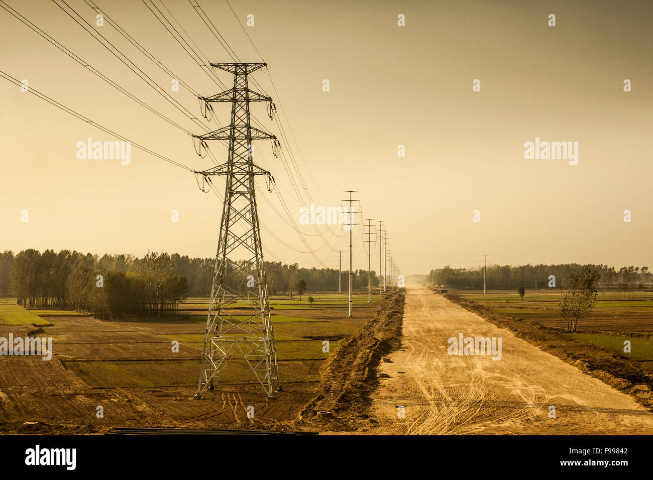 Countryside from the window of a Chinese bullet train Stock Photo - Alamy