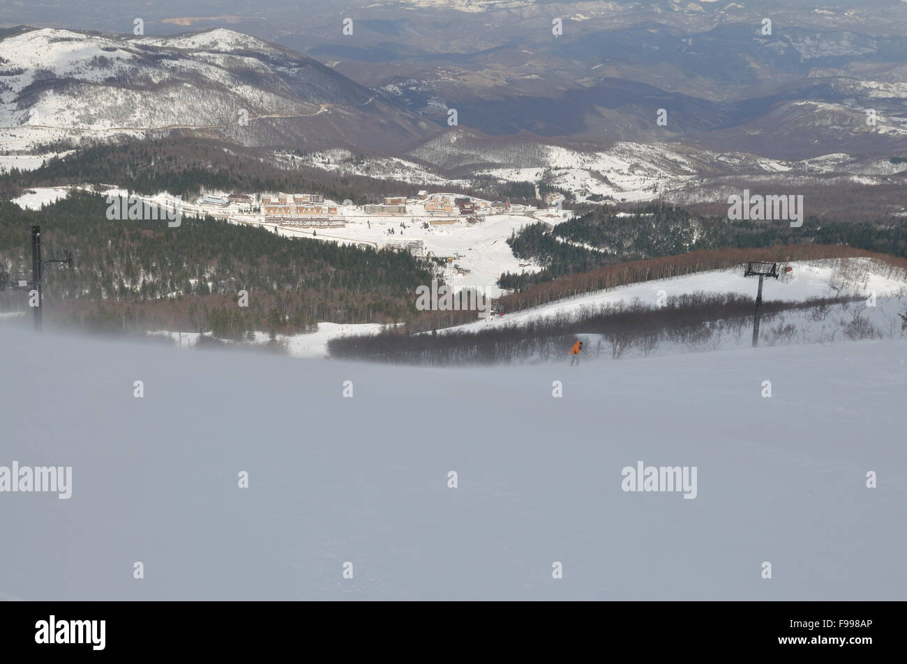 beautiful winter season landscape with ice snow and hard winds Stock ...