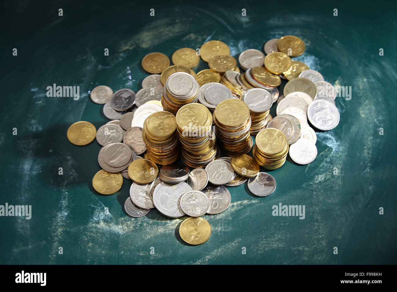saving concept coin on the chalkboard Stock Photo - Alamy
