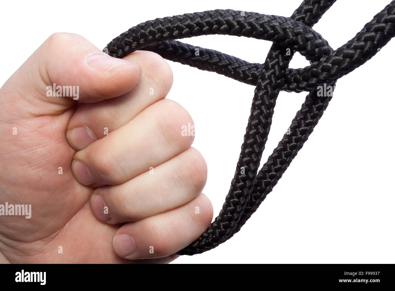Rope in Hand isolated Stock Photo - Alamy