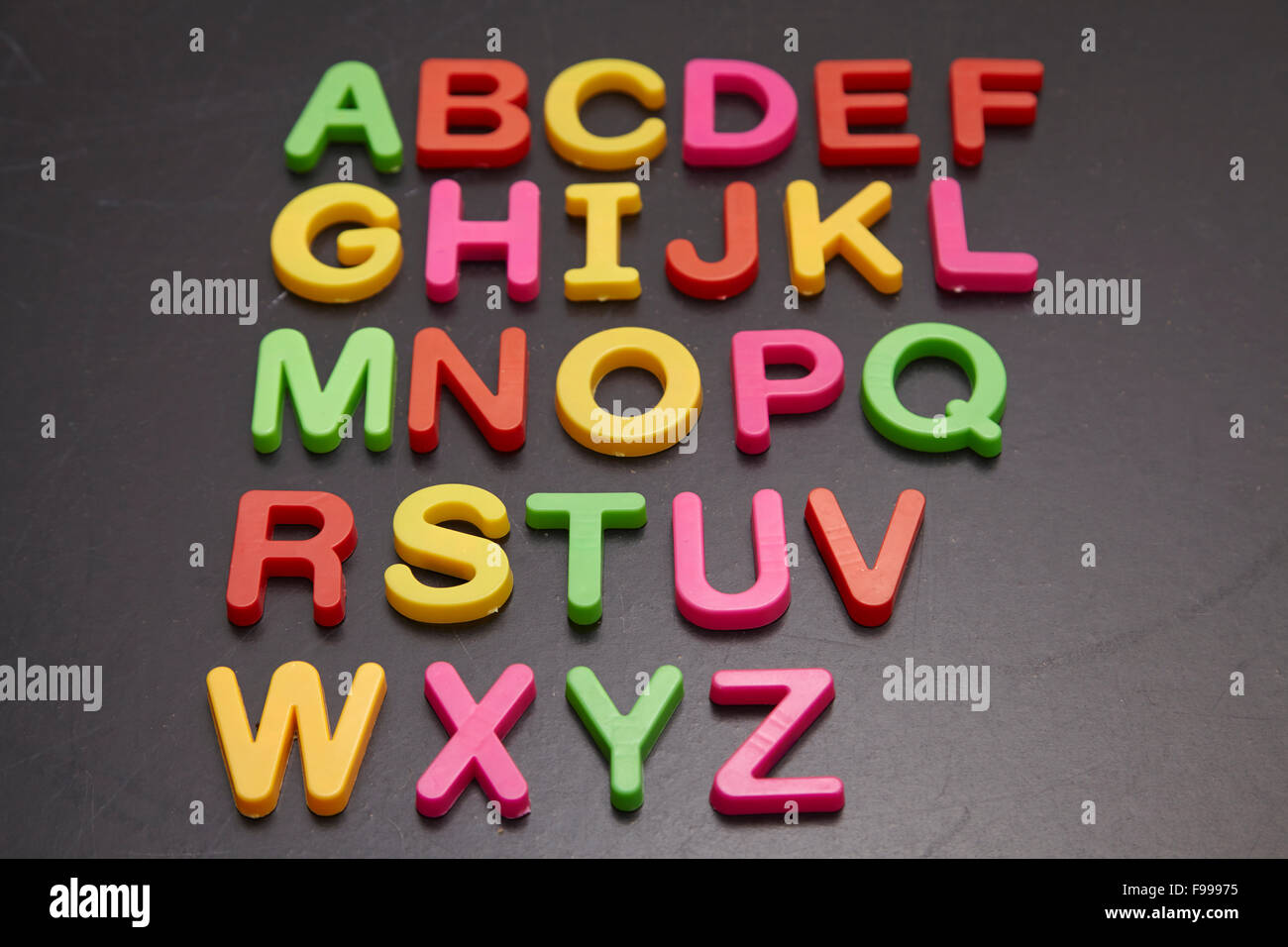 colorful alphabet on the blackboard Stock Photo - Alamy