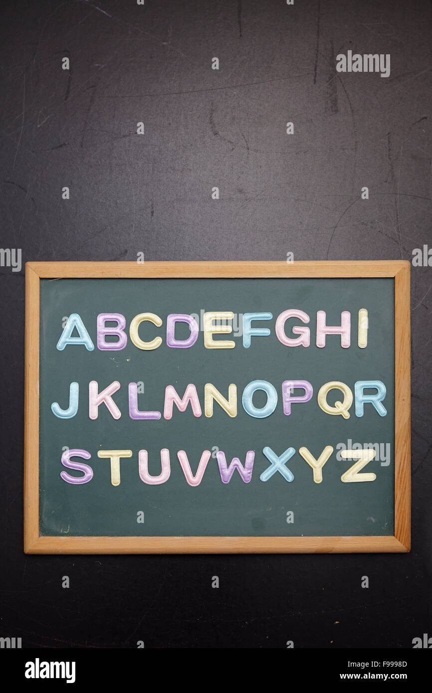 colorful alphabet on the blackboard Stock Photo - Alamy