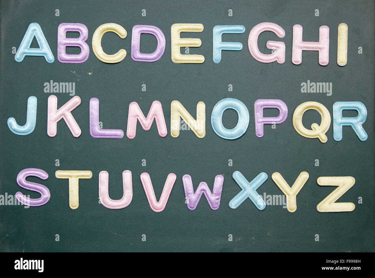 colorful alphabet on the blackboard Stock Photo - Alamy