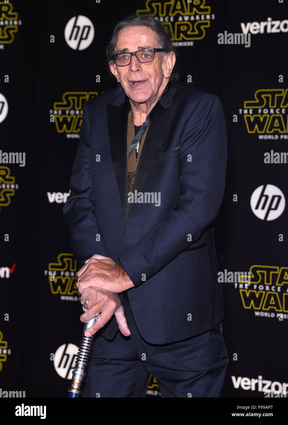 Hollywood, California, USA. 14th Dec, 2015. Peter Mayhew arrives for ...