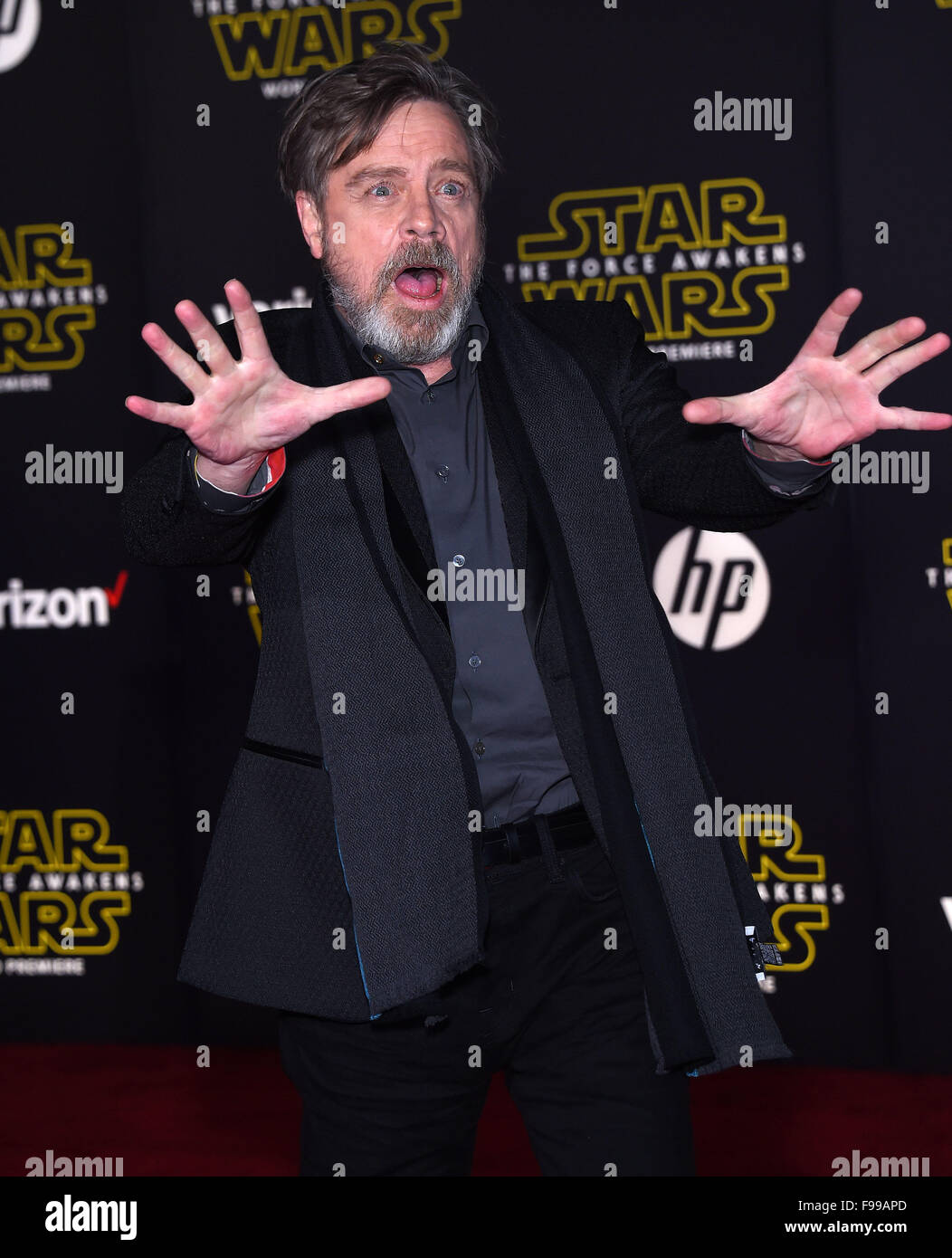 Hollywood, California, USA. 14th Dec, 2015. Mark Hamill arrives for the ...