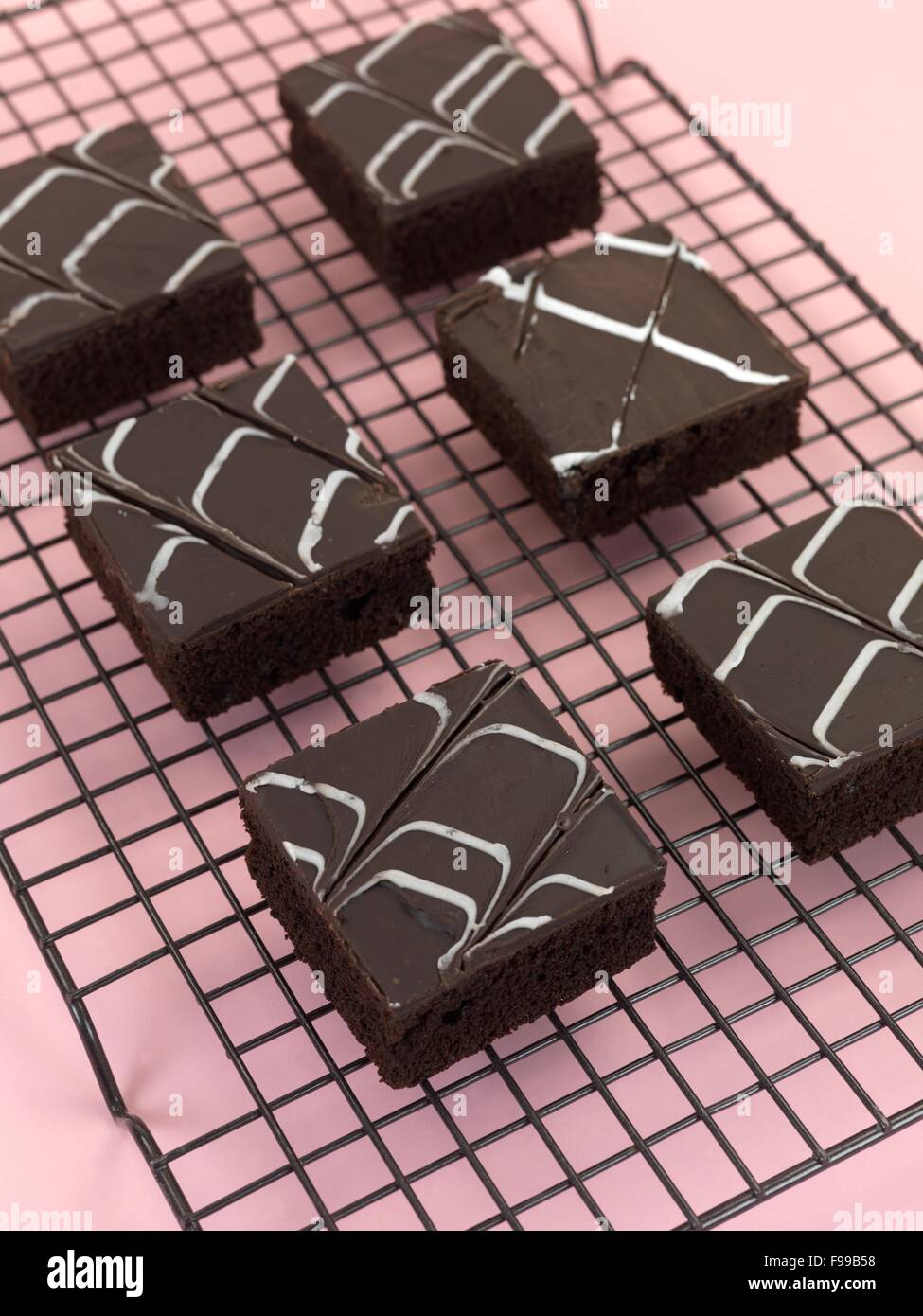 Chocolate Mud Cake Slices Stock Photo - Alamy