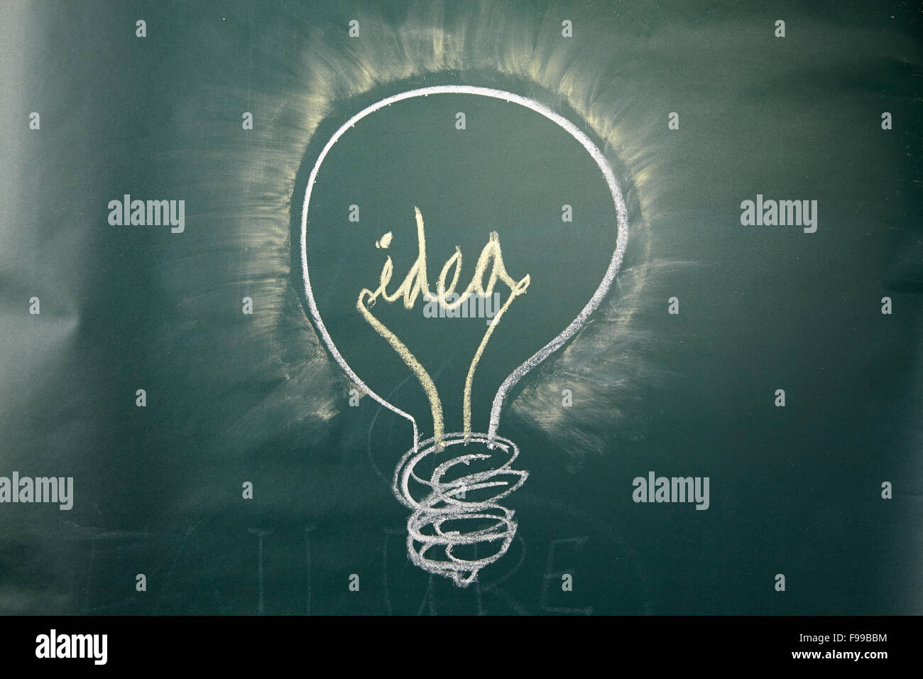 Light bulb drawn on blackboard hi-res stock photography and images - Alamy