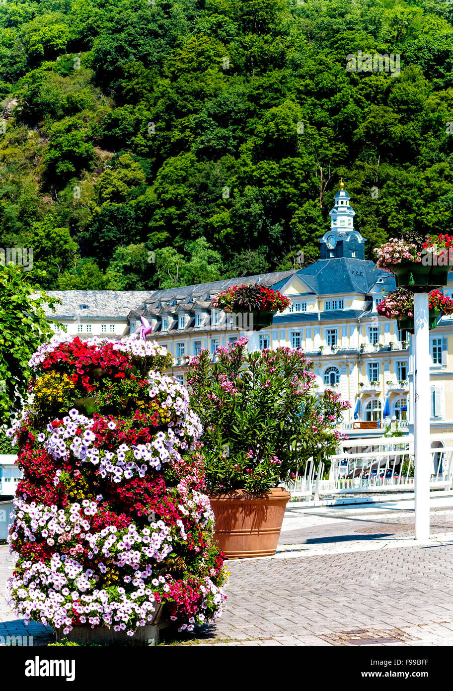 Bad Ems, the spa town on the banks of the river Lahn, Germany Stock ...
