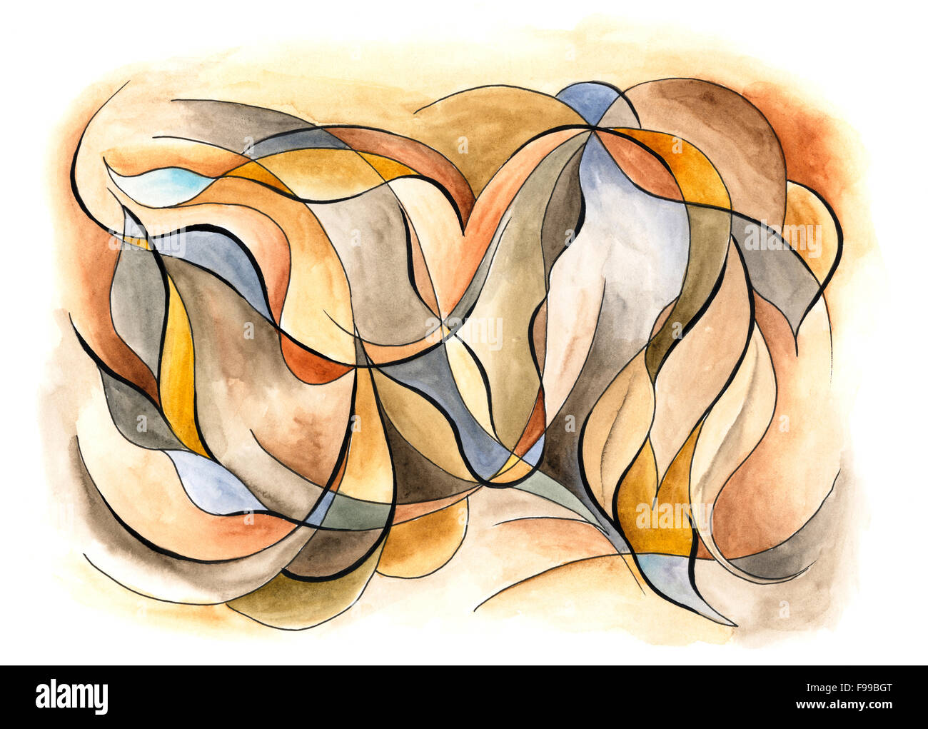Abstract artwork with different spots, shapes and lines Stock Photo - Alamy