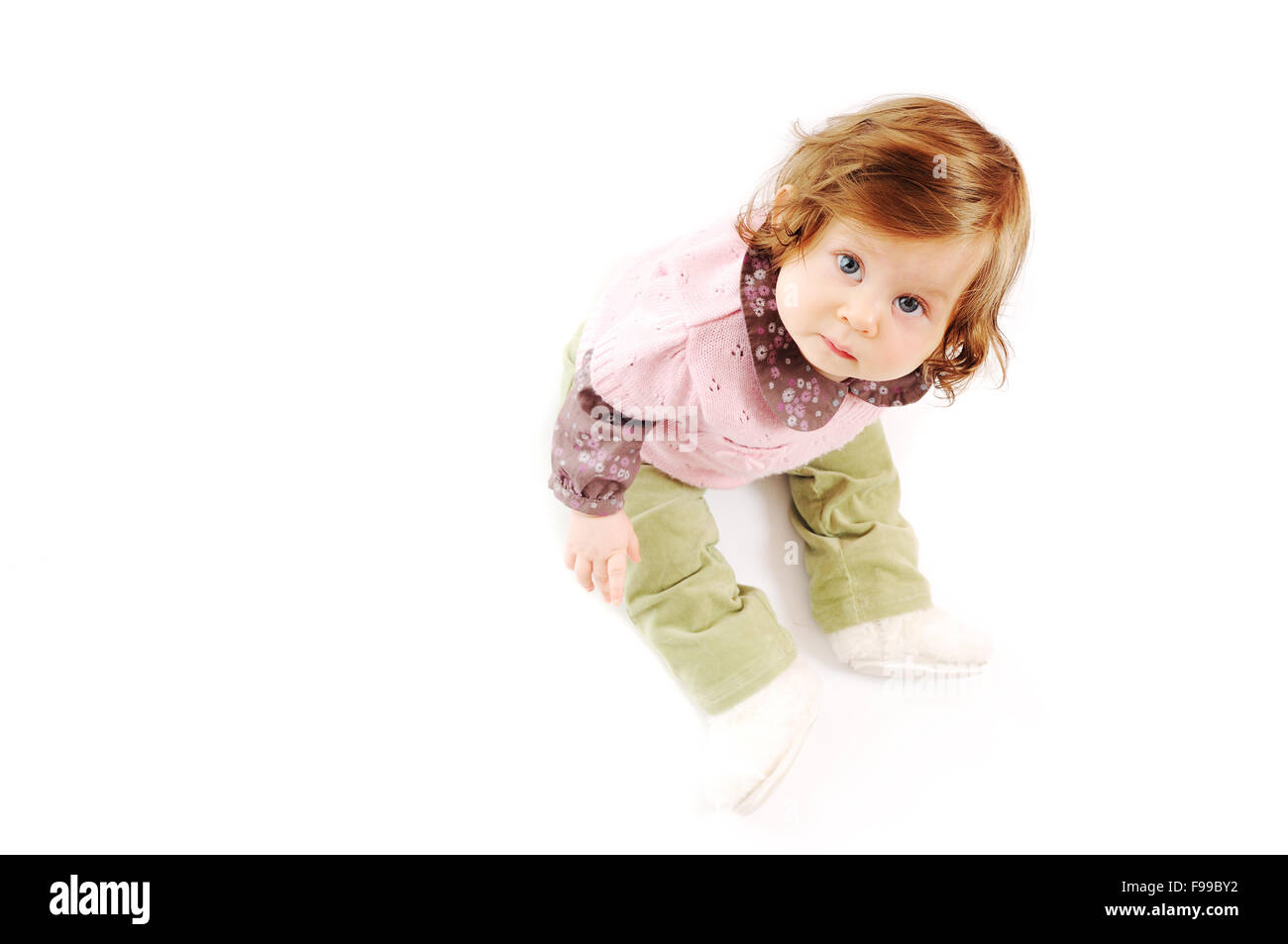 one happy baby child isolated on white background Stock Photo - Alamy