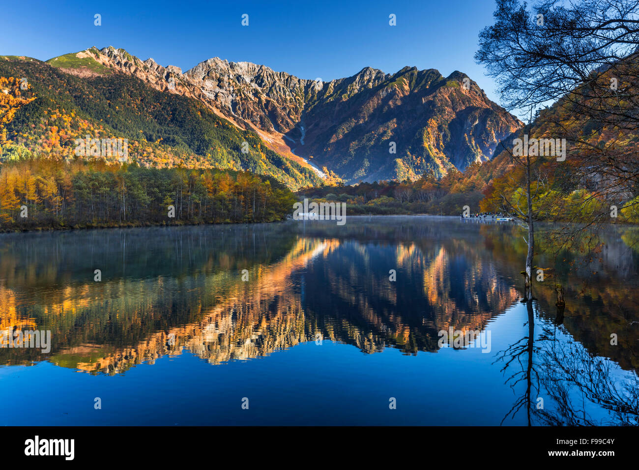 clear blue lake side view at autumn Stock Photo - Alamy