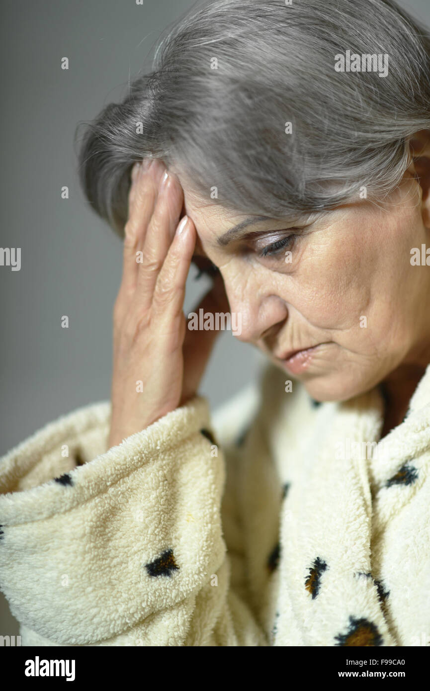 Sick elderly woman Stock Photo - Alamy