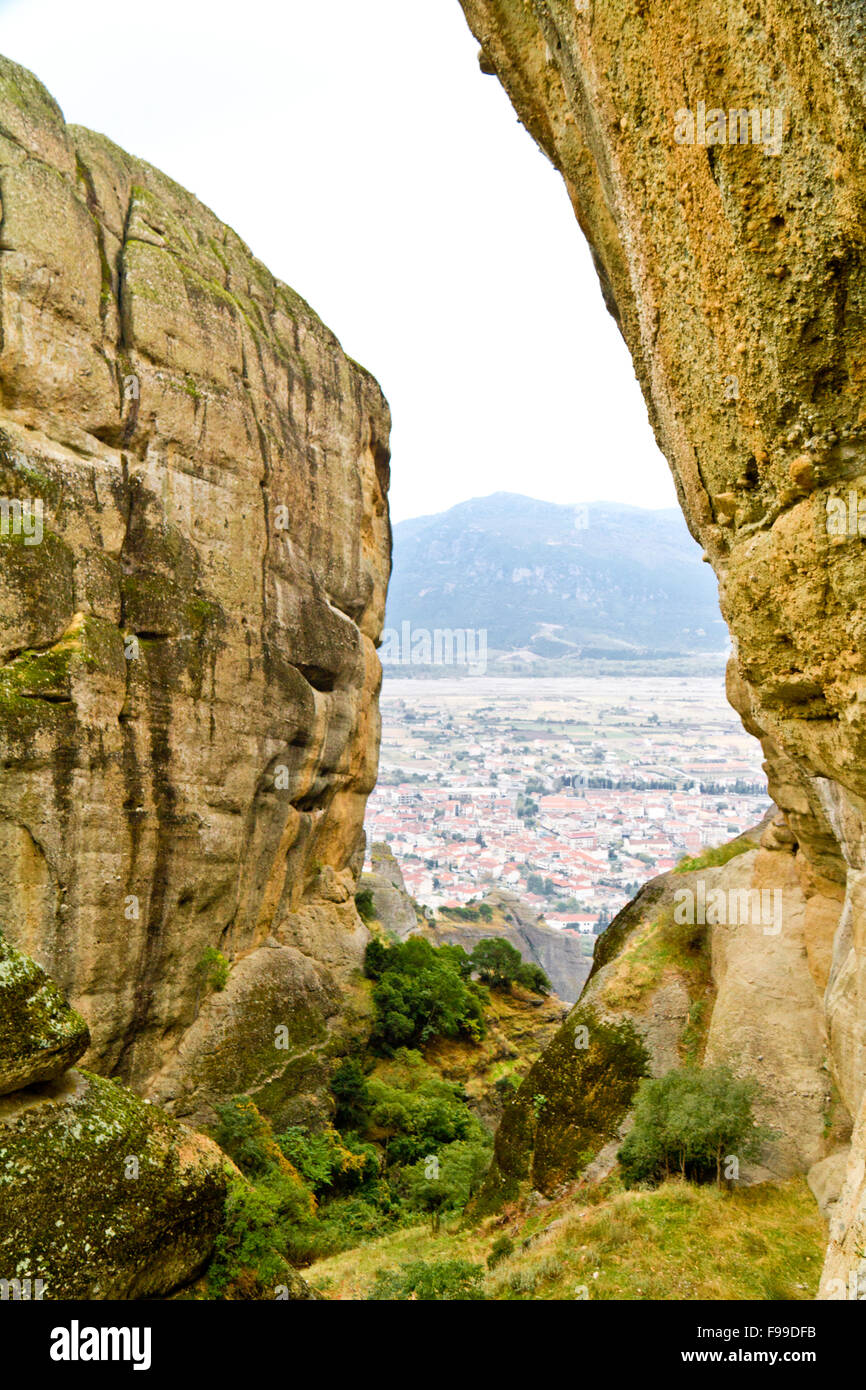 Meteora cliffs and monasteries Stock Photo - Alamy