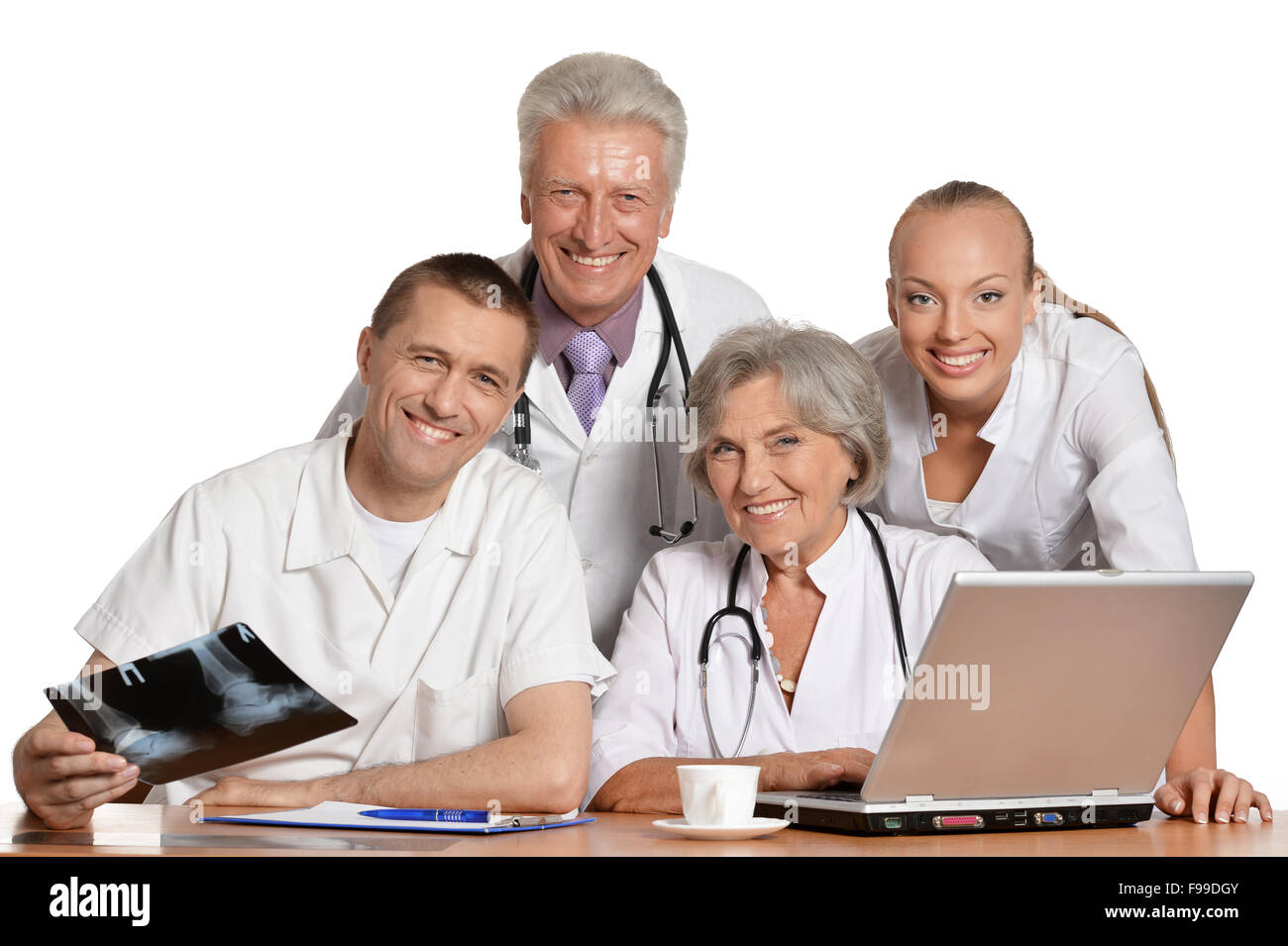 Doctors discussing at table Stock Photo - Alamy