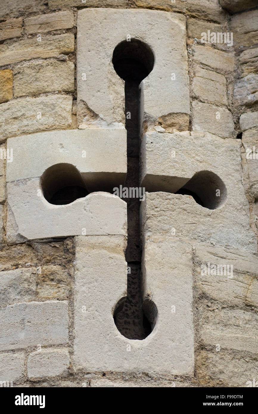 Stone tower of castle keep with cross Stock Photo - Alamy