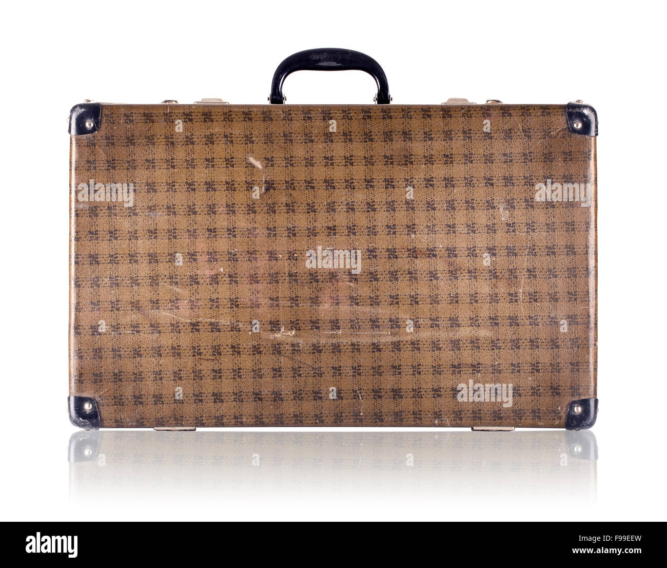 Vintage checkered suitcase Stock Photo - Alamy