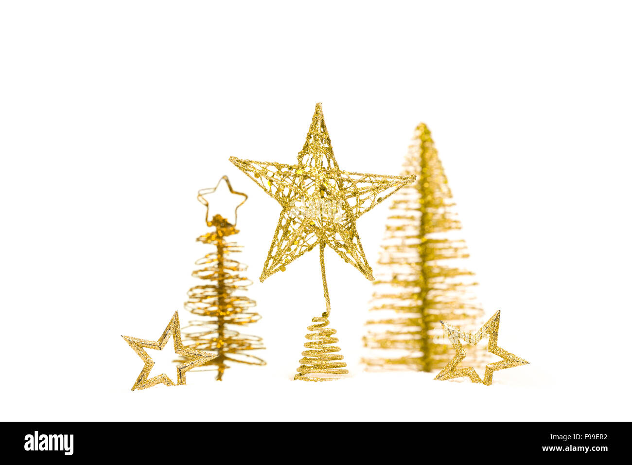 fir-tree with star isolated on white background Stock Photo - Alamy