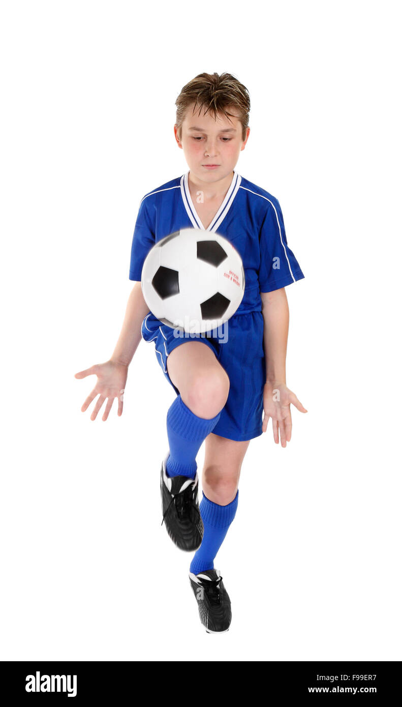 Boy soccer skills Stock Photo - Alamy