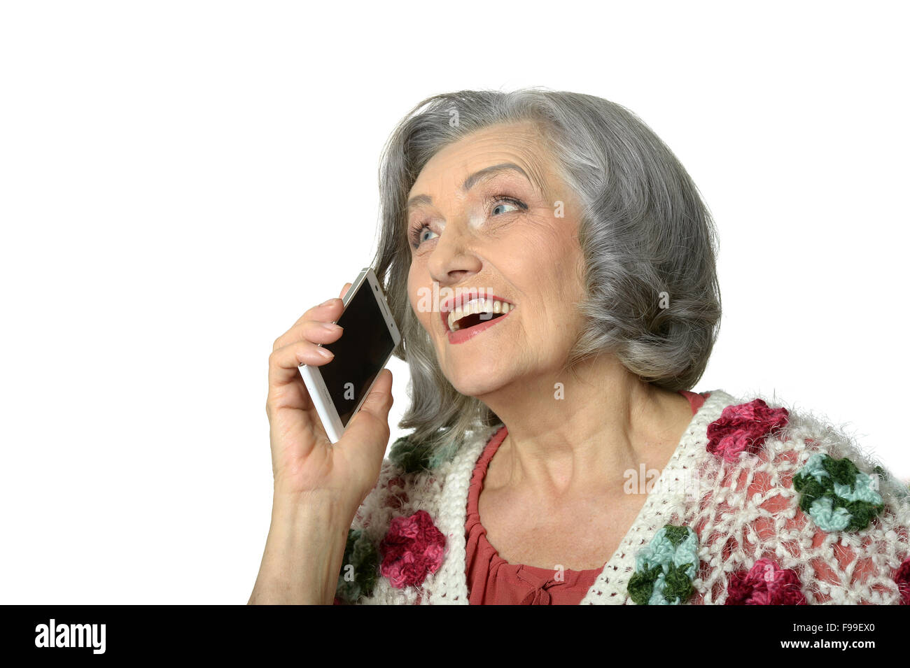 lady with mobile phone Stock Photo - Alamy