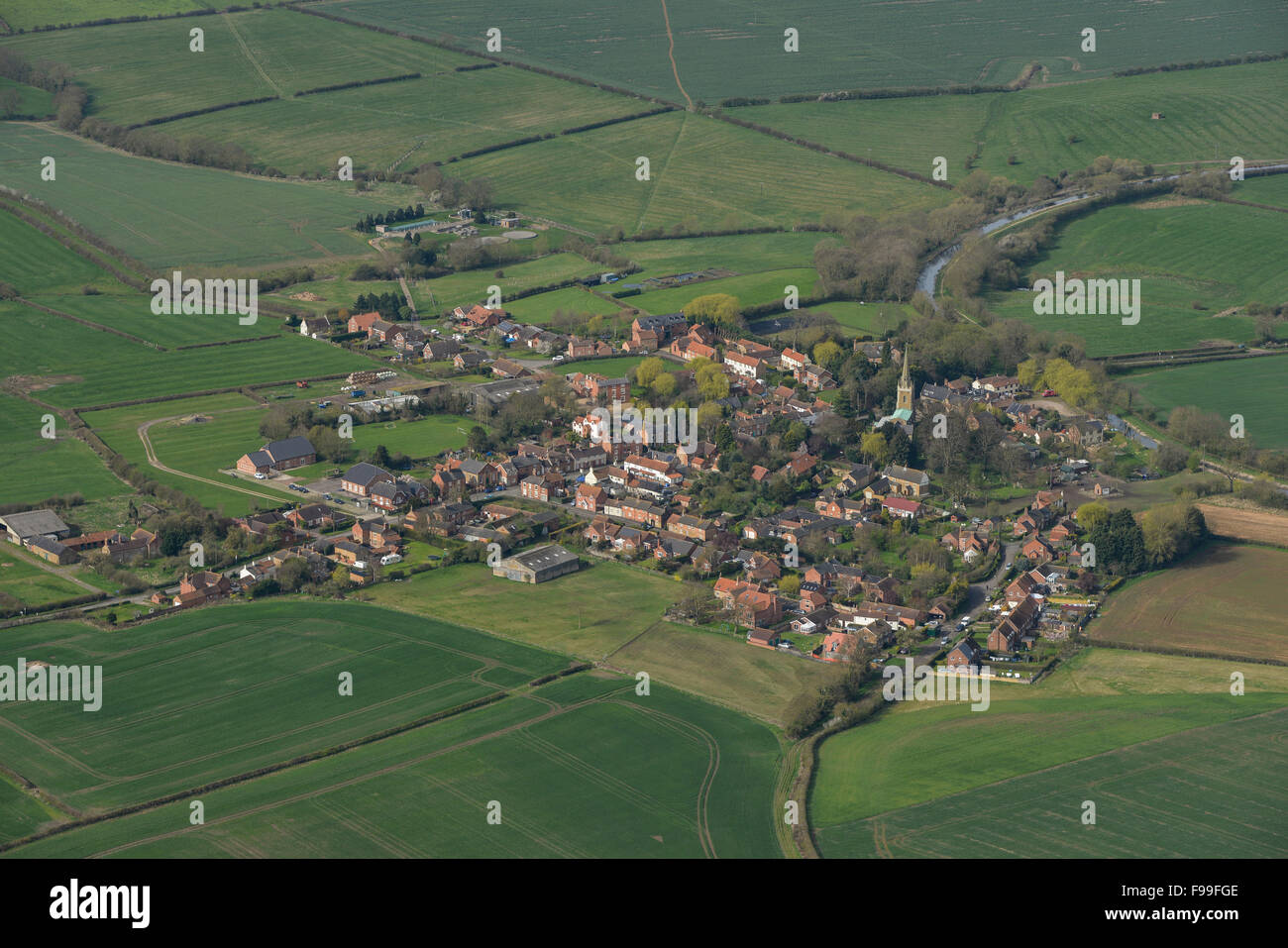 An aerial view of the Leicestershire village of Redmile Stock Photo - Alamy
