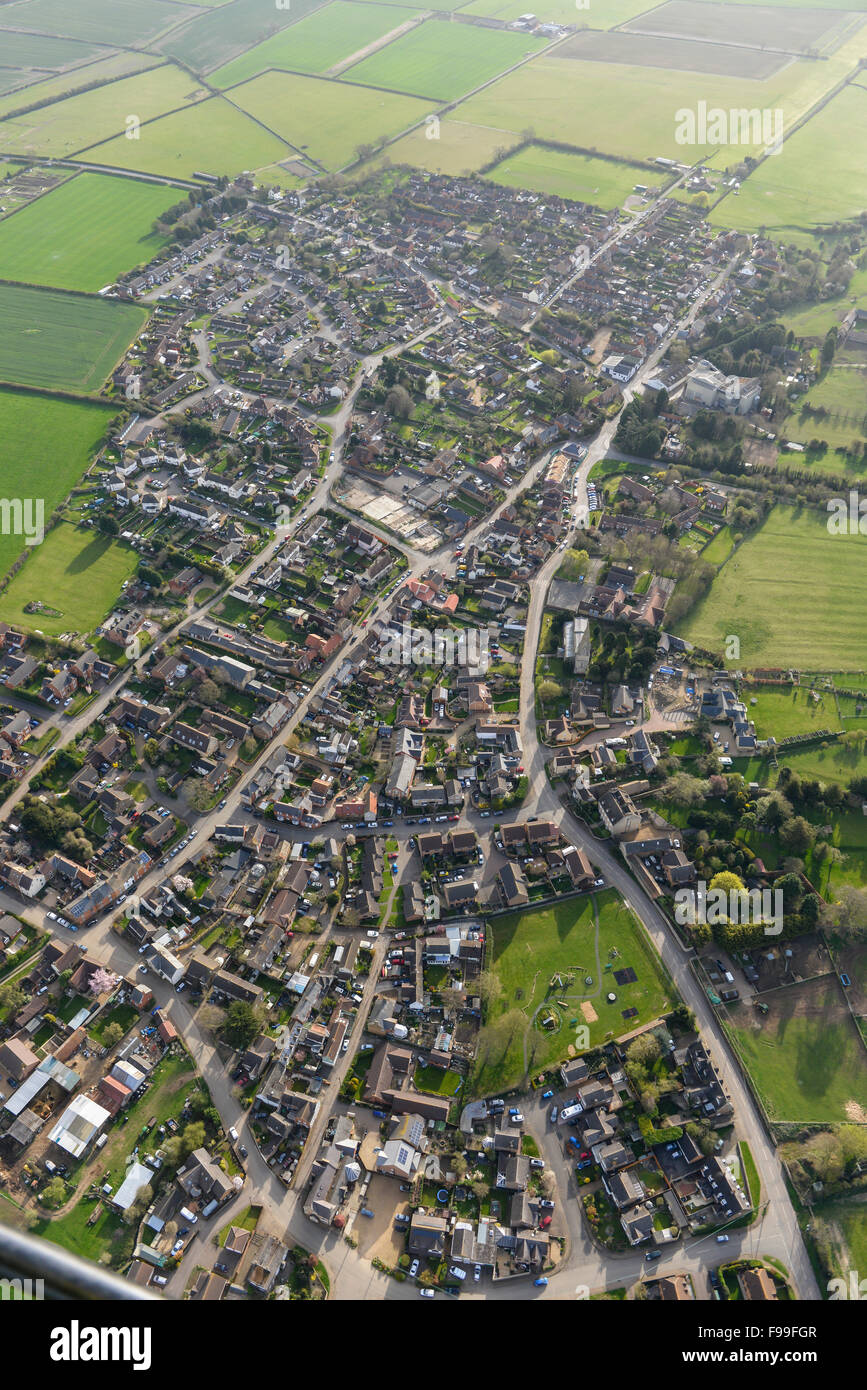 An aerial view of the Northamptonshire village of Ringstead Stock Photo ...