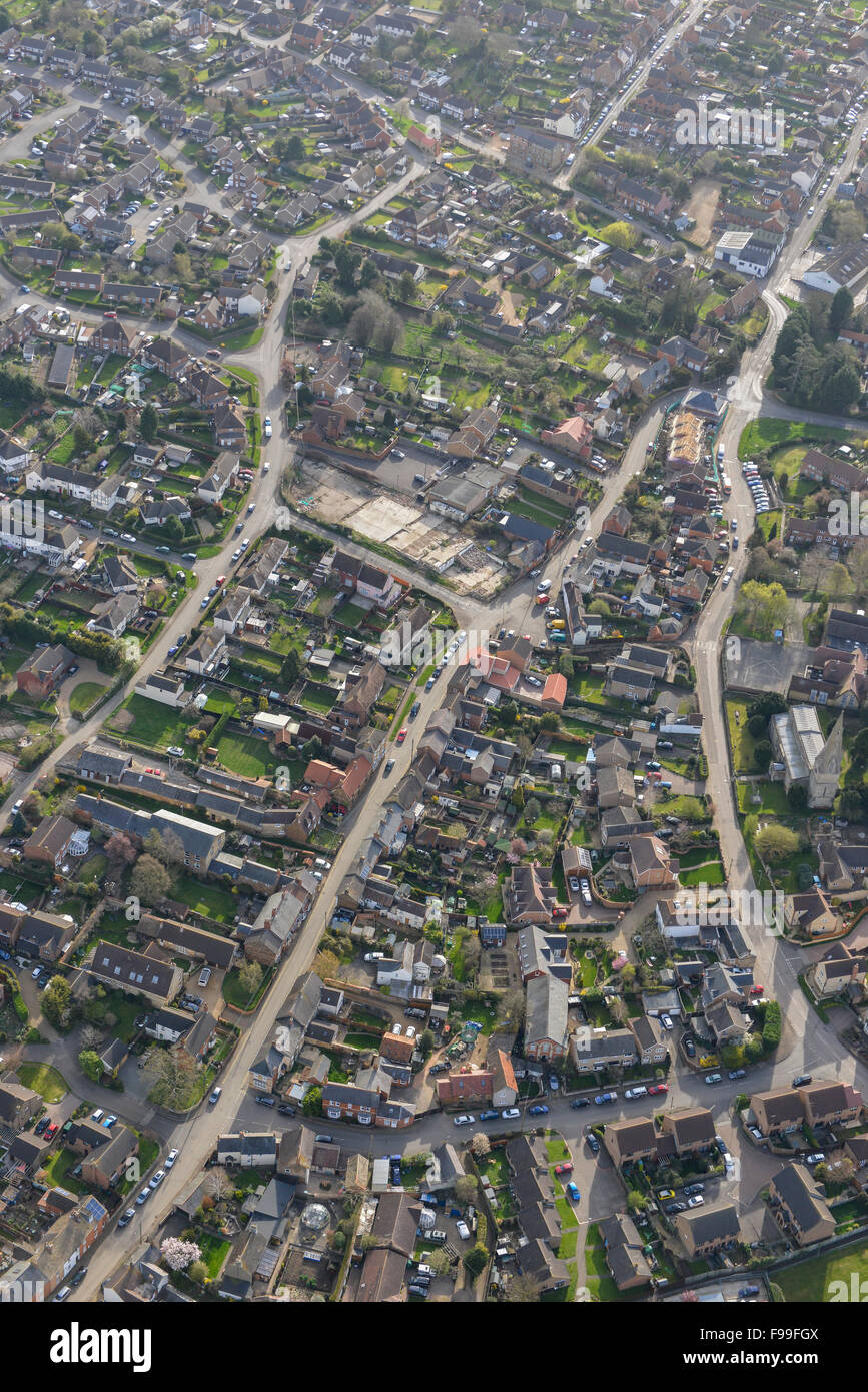 An aerial view of the Northamptonshire village of Ringstead Stock Photo ...
