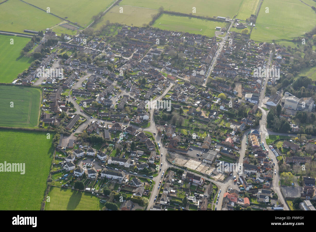 An aerial view of the Northamptonshire village of Ringstead Stock Photo ...