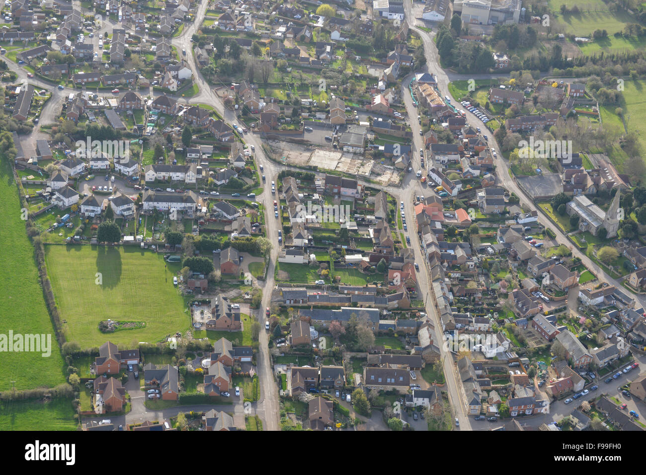 An aerial view of the Northamptonshire village of Ringstead Stock Photo ...