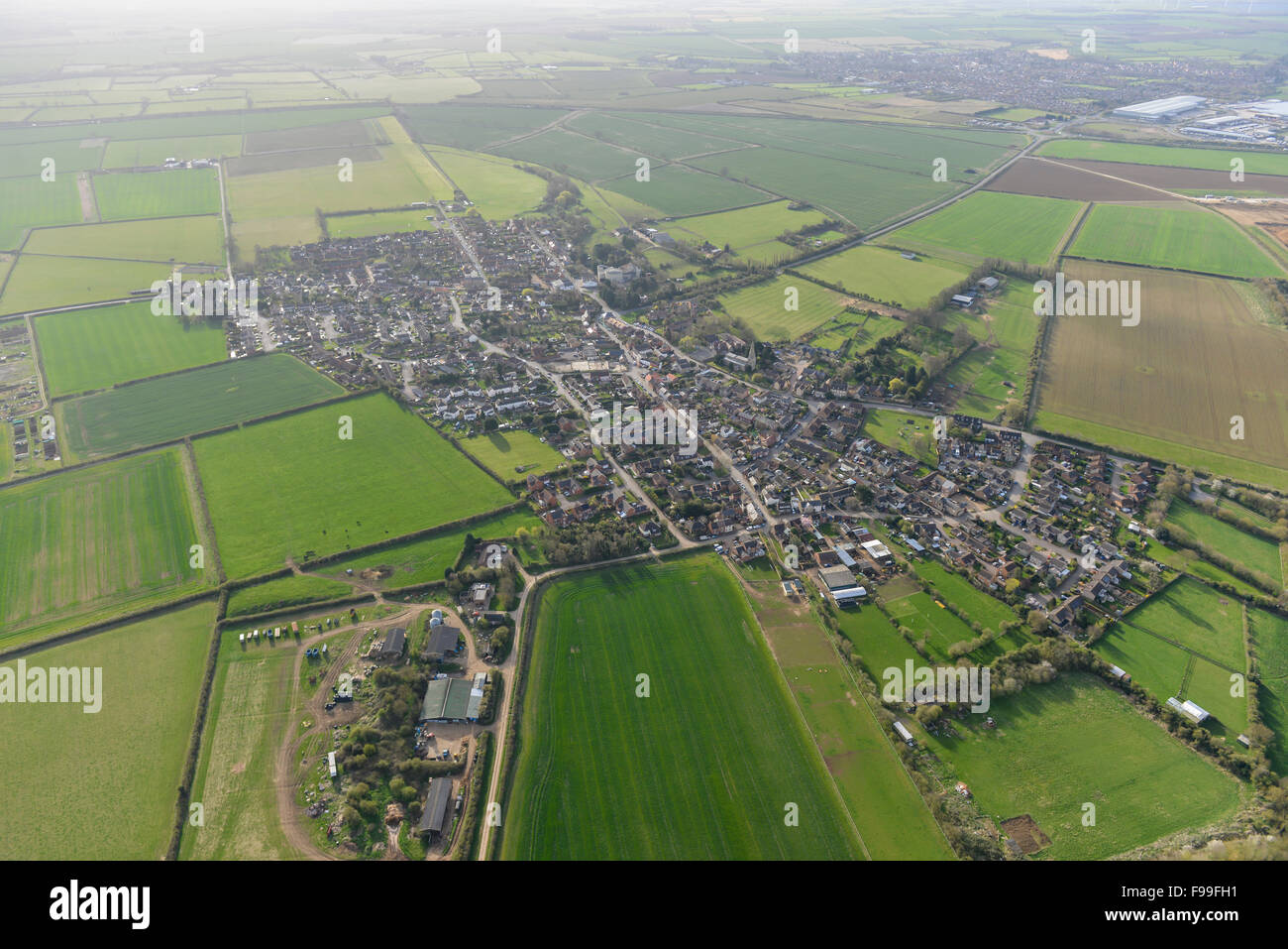 An aerial view of the Northamptonshire village of Ringstead Stock Photo ...