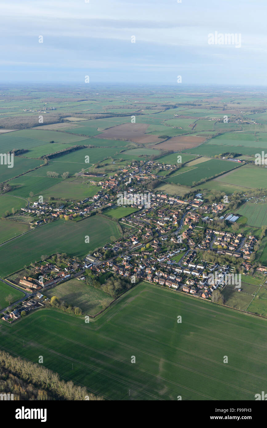 An aerial view of the South Lincolnshire village of Rippingale and ...