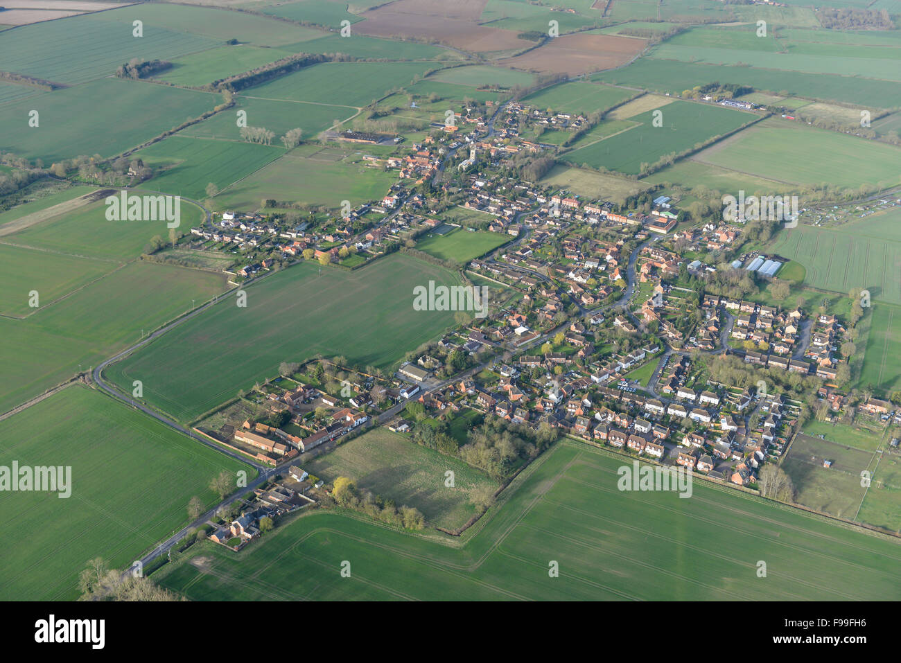 An aerial view of the South Lincolnshire village of Rippingale and ...