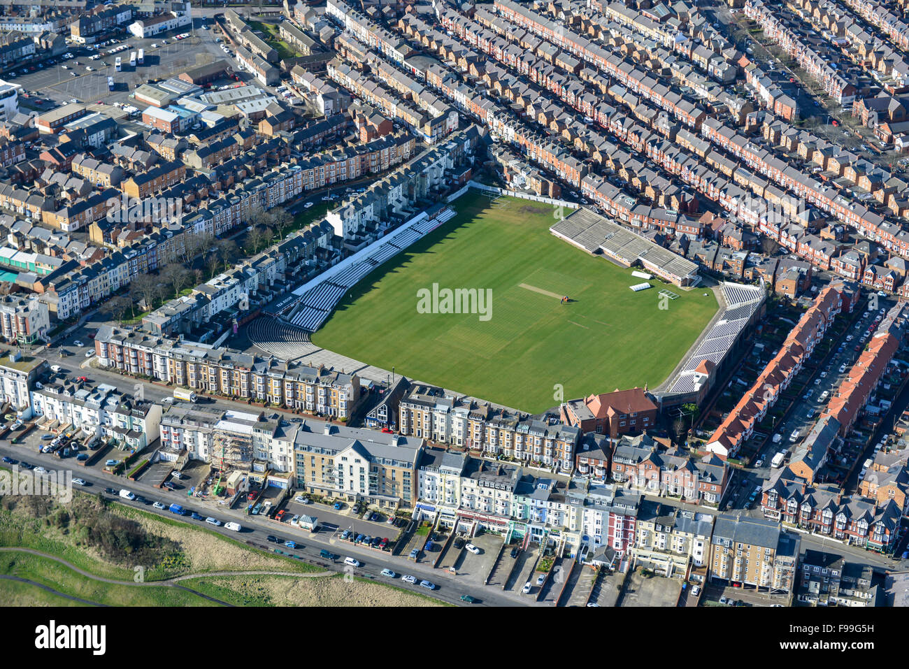 An aerial view of the North Marine Road ground, a cricket ground in ...