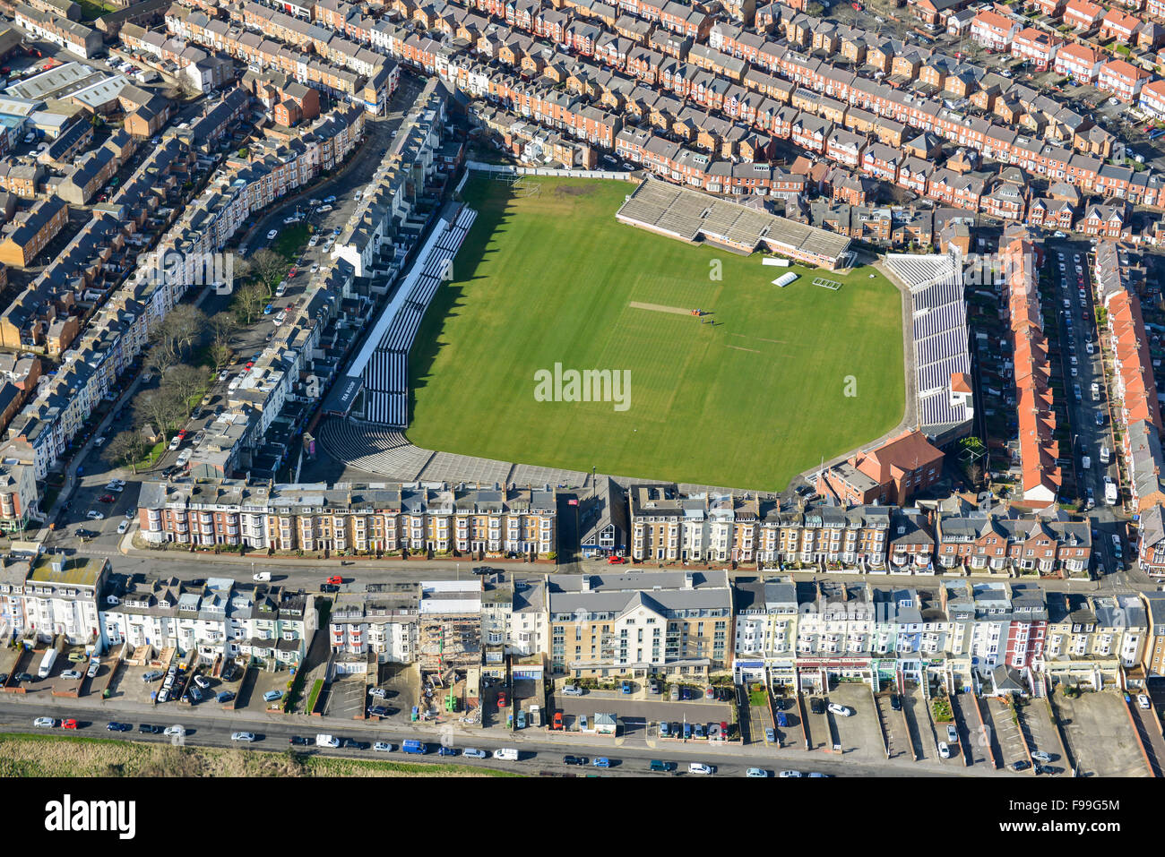 An aerial view of the North Marine Road ground, a cricket ground in ...