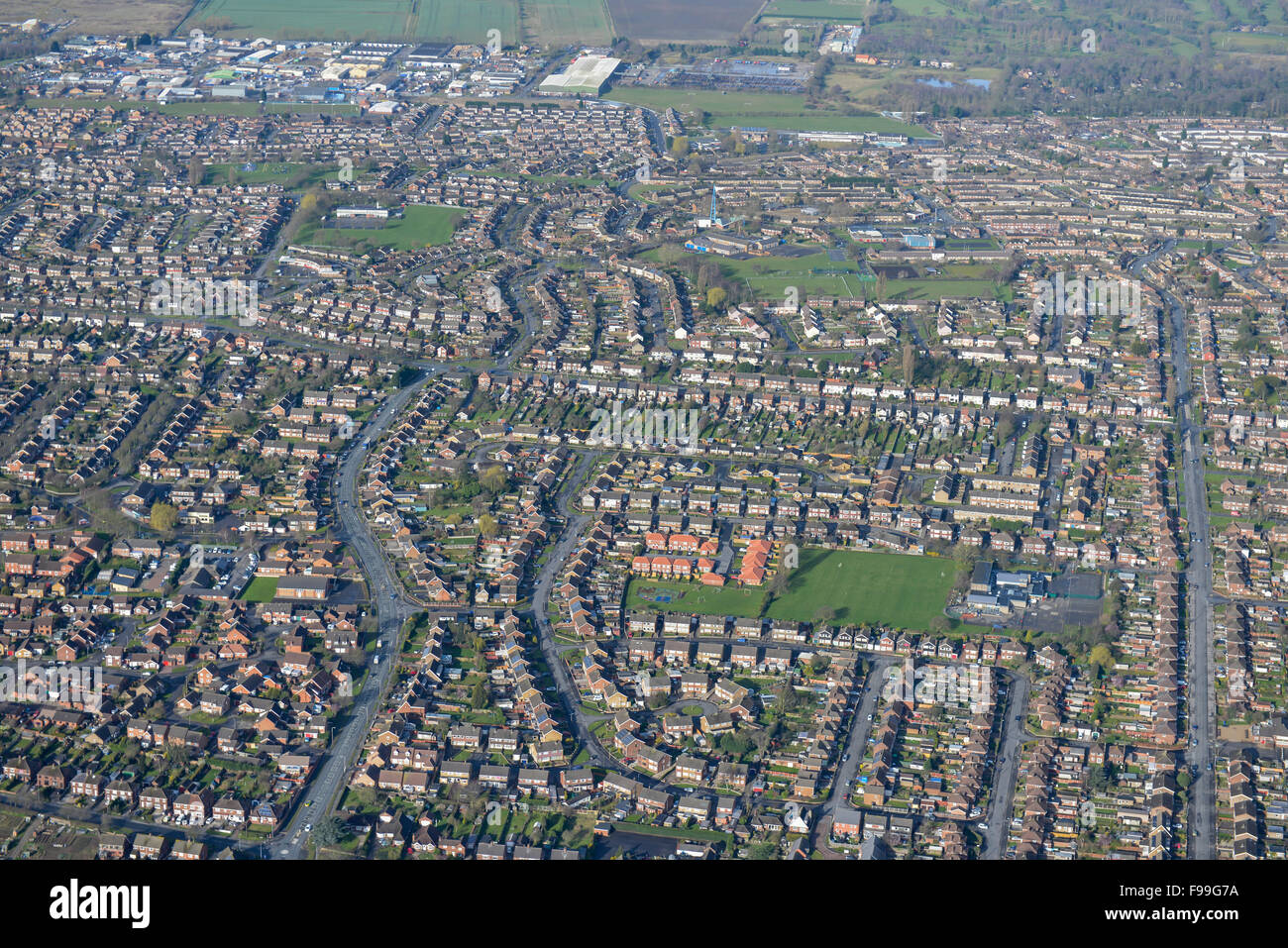 An aerial view of the Ashby area of Scunthorpe Stock Photo - Alamy