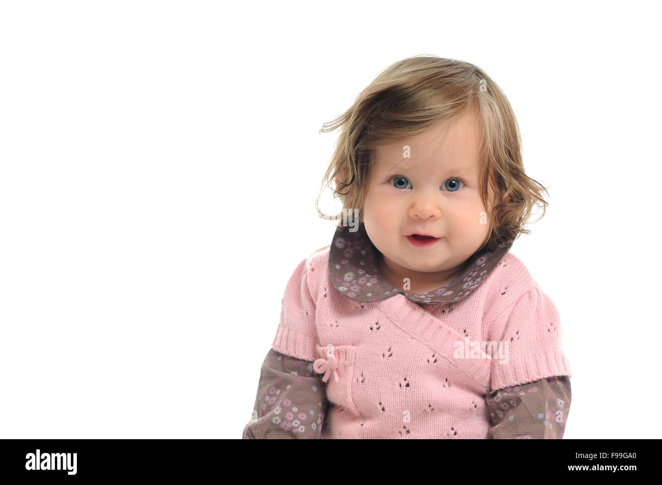 one happy baby child isolated on white background Stock Photo - Alamy