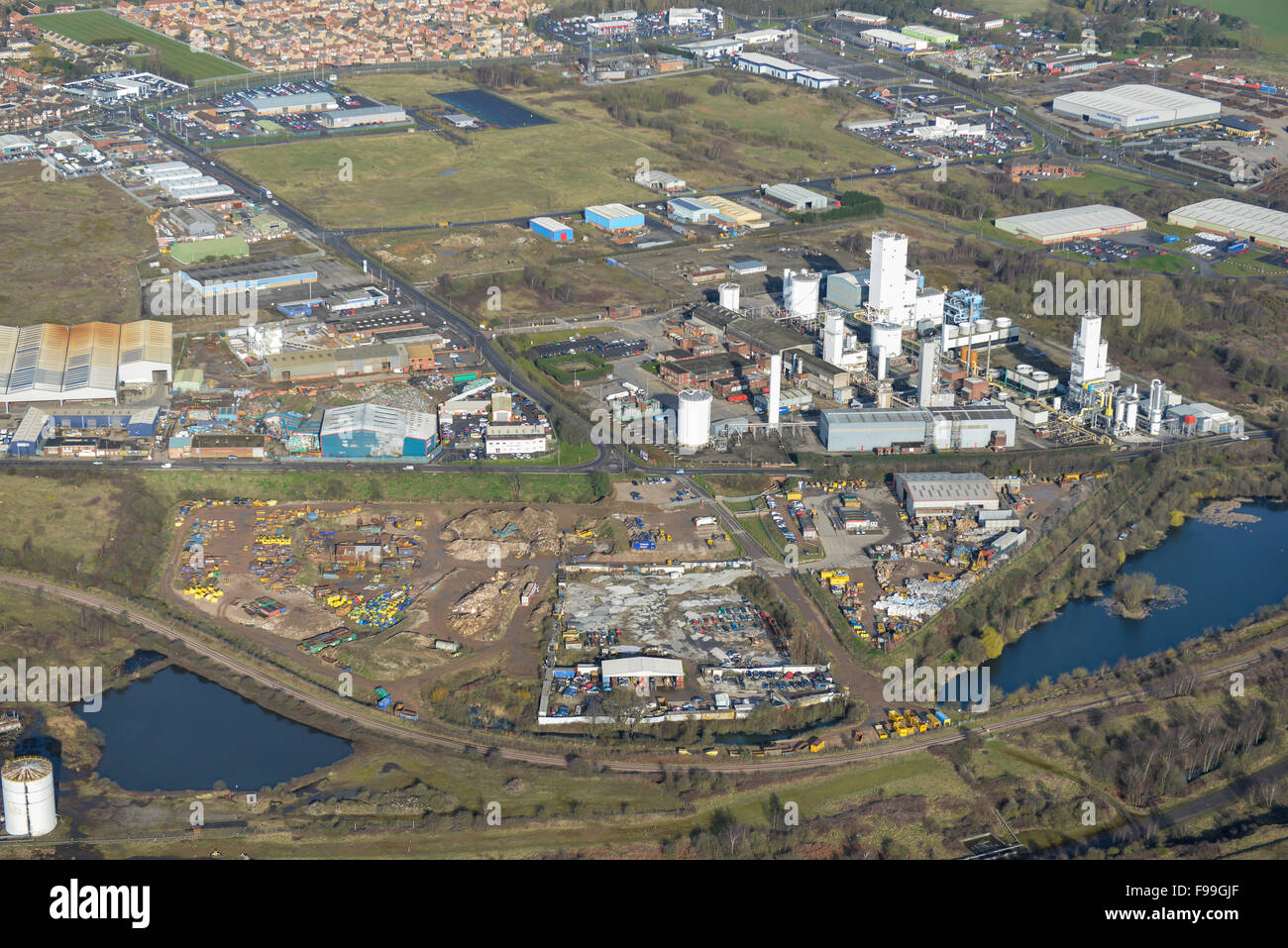 An aerial view of the Frodingham area of Scunthorpe Stock Photo - Alamy