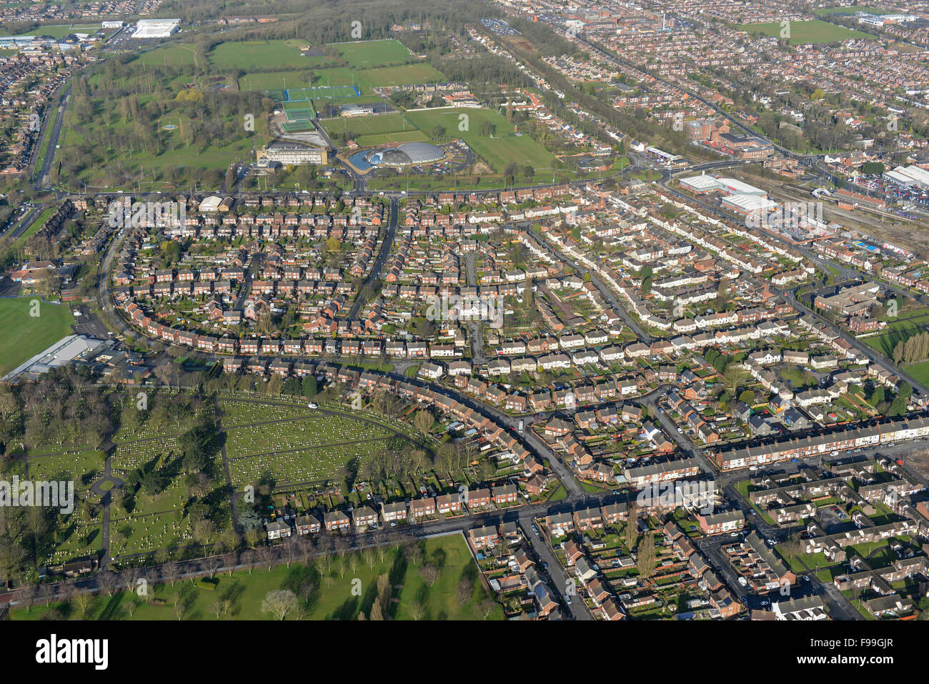 An aerial view of the Frodingham area of Scunthorpe Stock Photo - Alamy