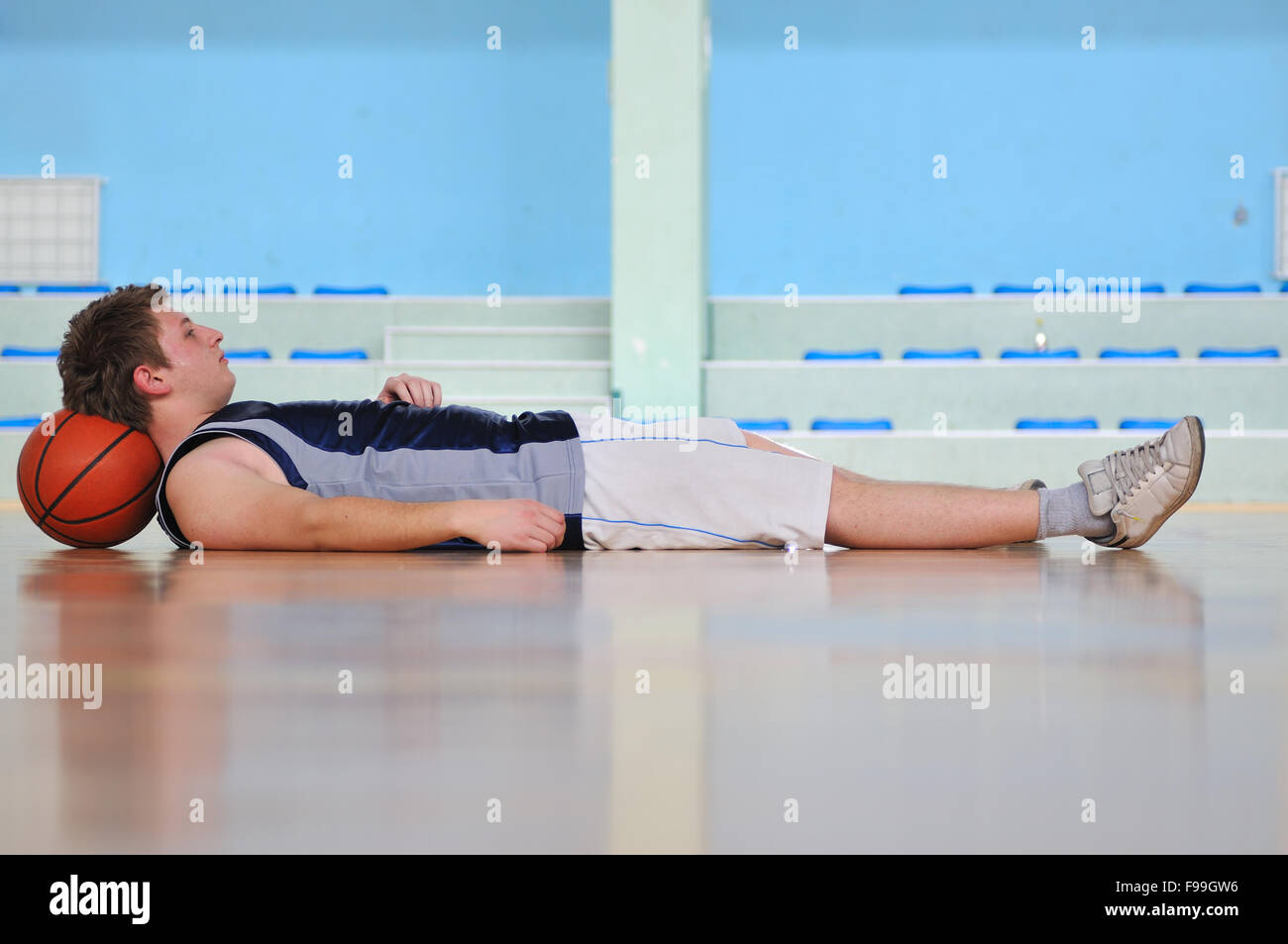 basketball players relax and rest after hard game Stock Photo - Alamy