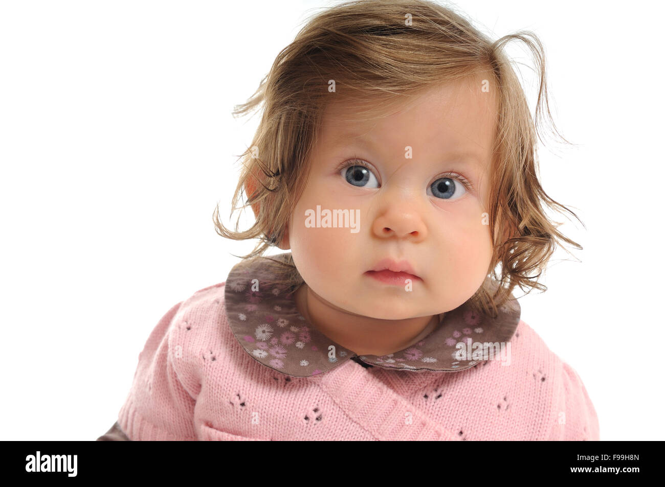 one happy baby child isolated on white background Stock Photo - Alamy